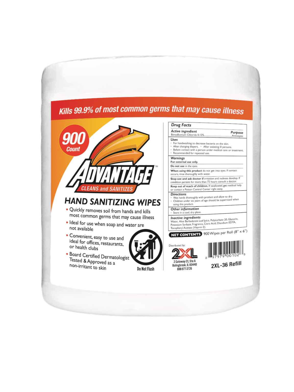 Advantage Hand Sanitizing Wipes | 2XL Corporation